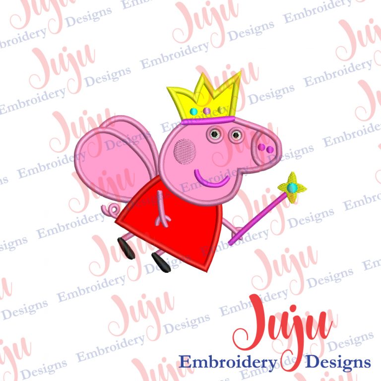 Peppa Pig Applique Design - Juju Embroidery Designs