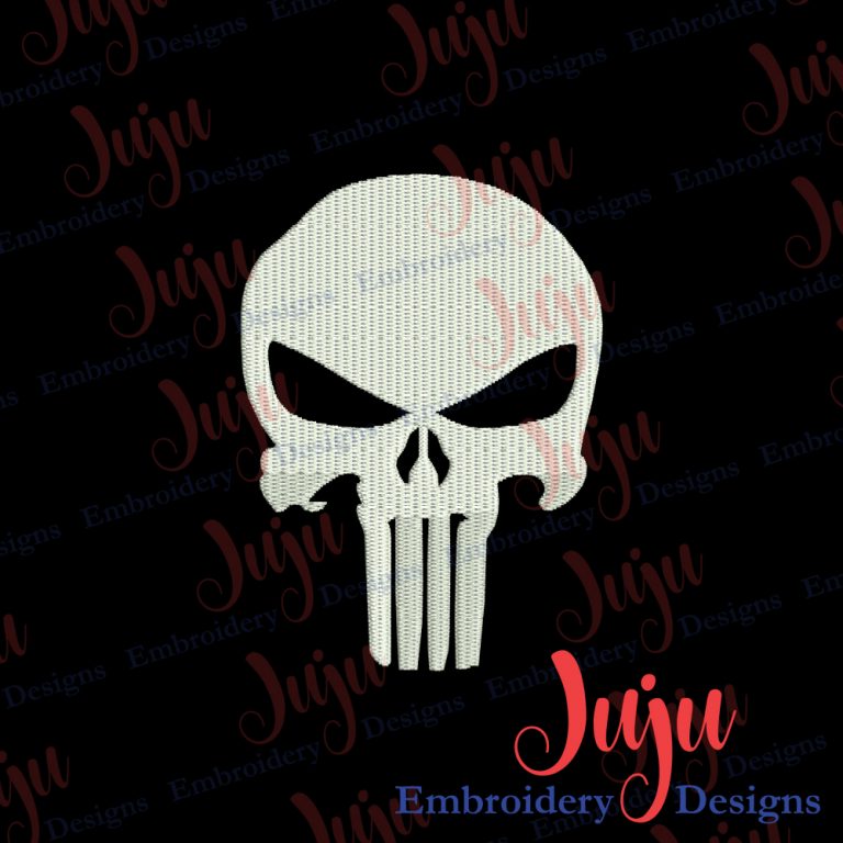 Punisher Skull Embroidery Design - Juju Embroidery Designs